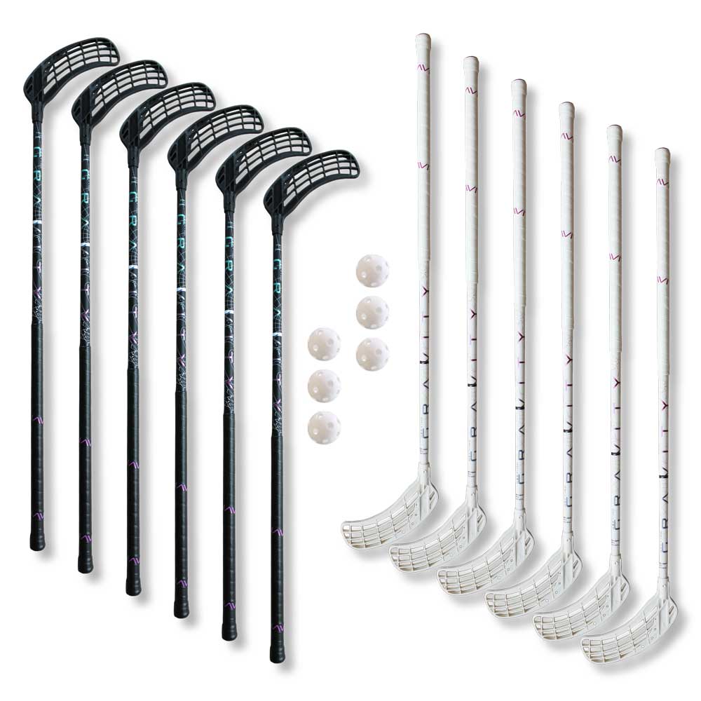 Eurostick Gravity B/W IFF Set (12 sticks) | Florbal4u.com