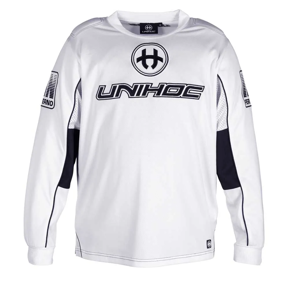 Unihoc Inferno All White goalie jersey | Florbal4u.com